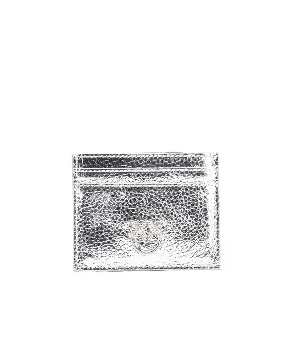 Pinko Classic Logo Detailed Card Holder - Silver