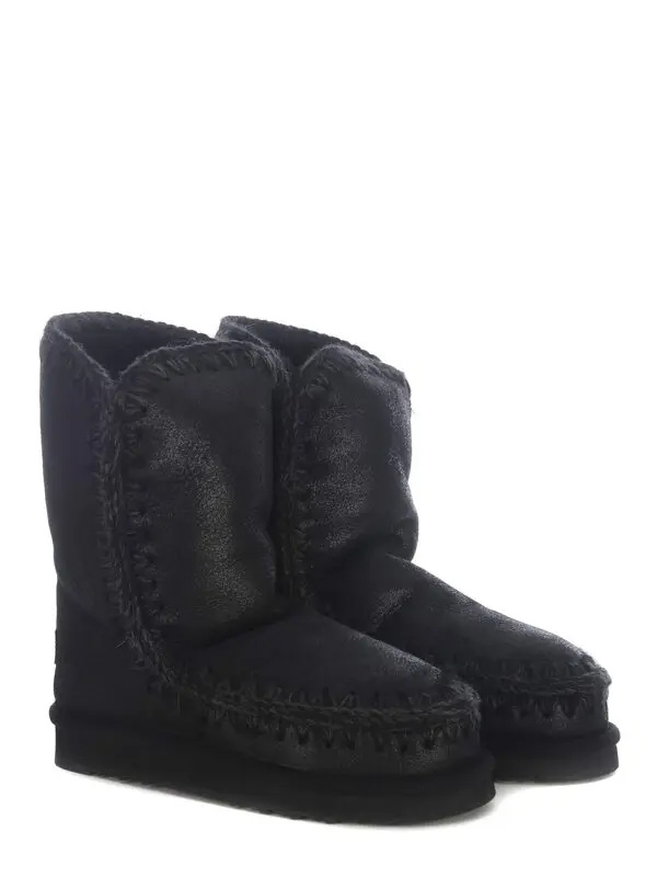 Mou Metallic Nubuck Boots - Black