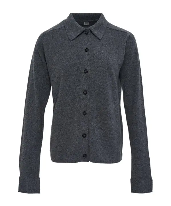 TOTEME Button-up Knit Shirt - Grey