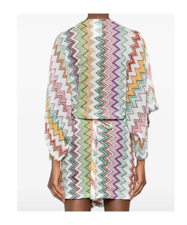 Missoni Short Sleeve Zigzag Pattern Blouse - Multicolor