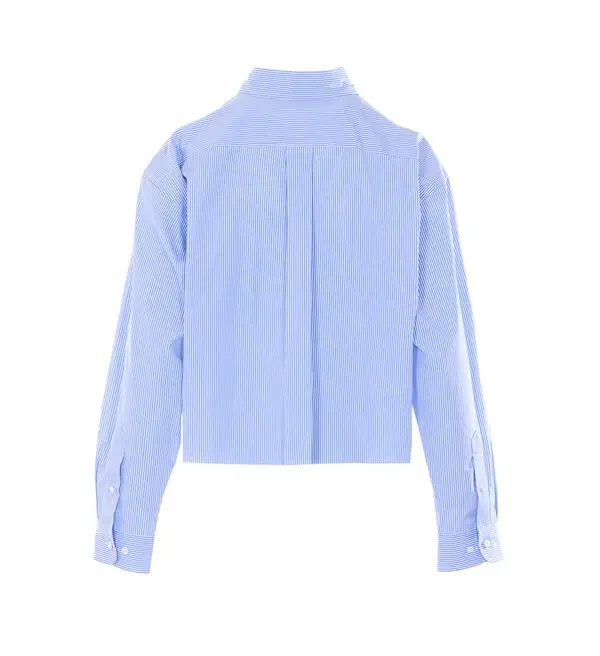 Miu Miu Striped Logo Embroidered Shirt - No
