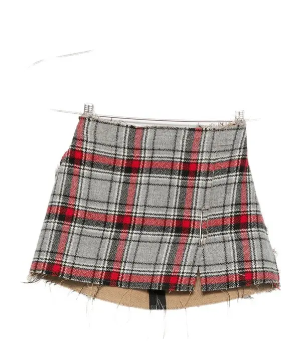 R13 Plaid Skirt - Gray