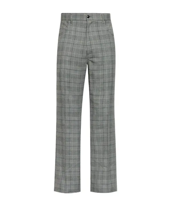 Amiri Checked Flared Trousers - Gray