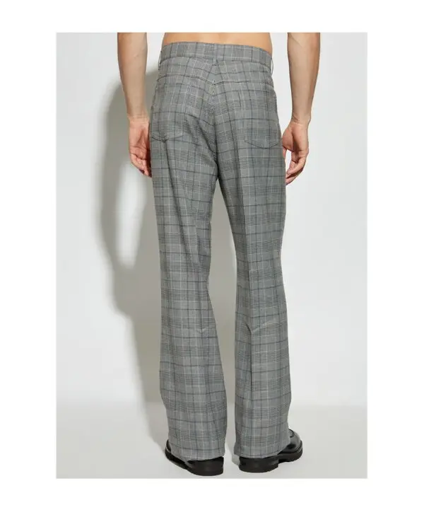 Amiri Checked Flared Trousers - Grey