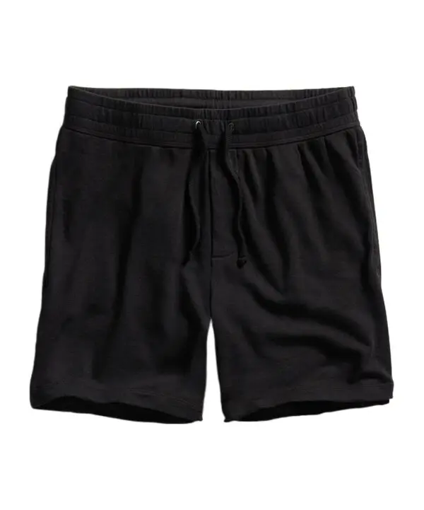 JAMES PERSE Mélange Effect Cotton Track Shorts - Black