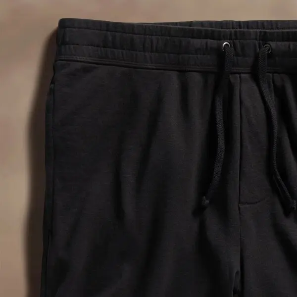 JAMES PERSE Mélange Effect Cotton Track Shorts - Black