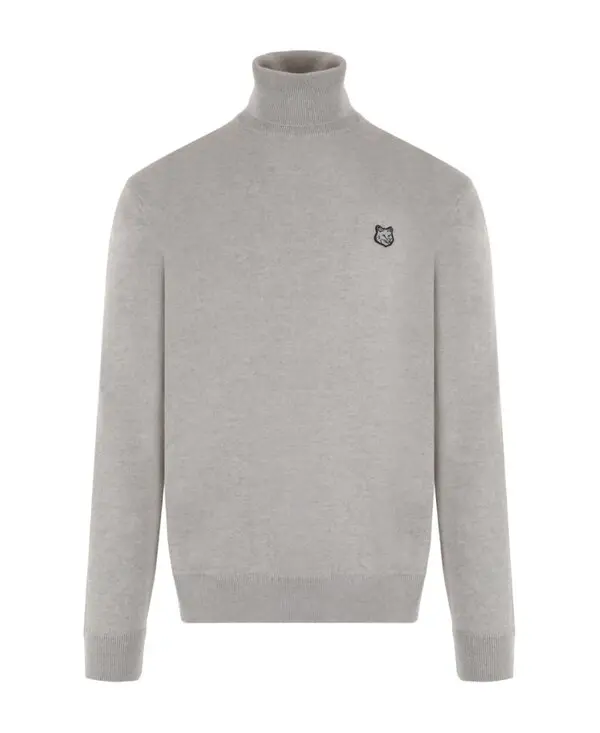 Maison Kitsuné Bold Fox Head Patch Turtleneck Jumper - Gray