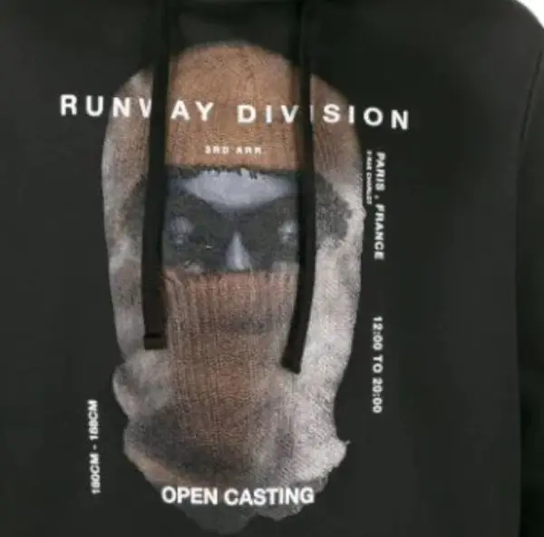 IH NOM UH NIT Runway Division" Graphic Print Hooded Sweater