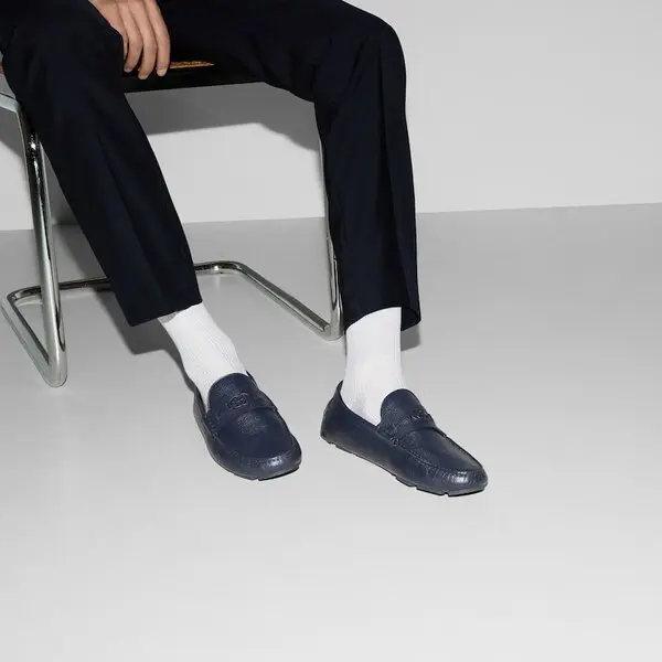 Gucci Double G Driver Loafers - Blue