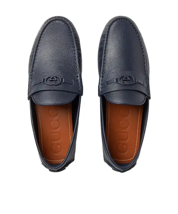 Gucci Double G Driver Loafers - Blue