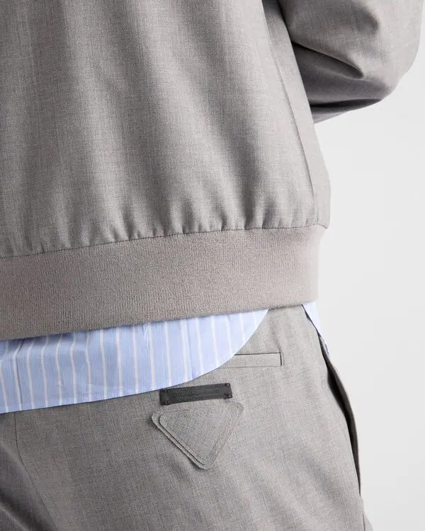Prada Slim Fit Trousers With Ribbed Cuffs - Grey