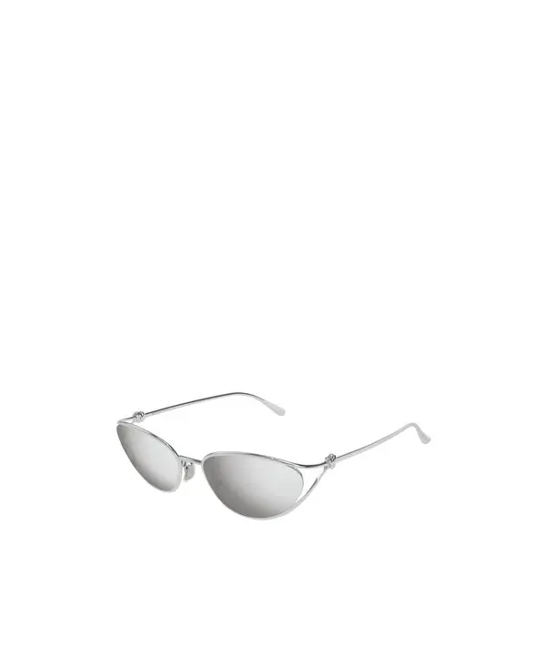 Bottega Veneta Cat Eye Frame Sunglasses With Logo Detail - Silver