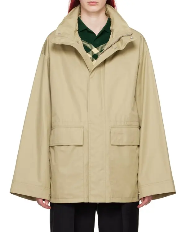 Burberry High-neck Jacket With Equestrian Knight Embroidery