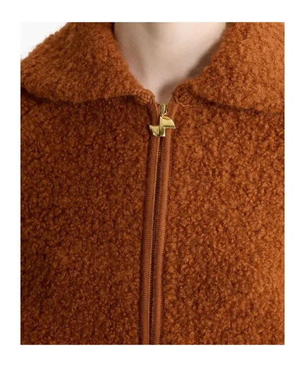 PATOU Bouclé Zip-front Jacket - Brown