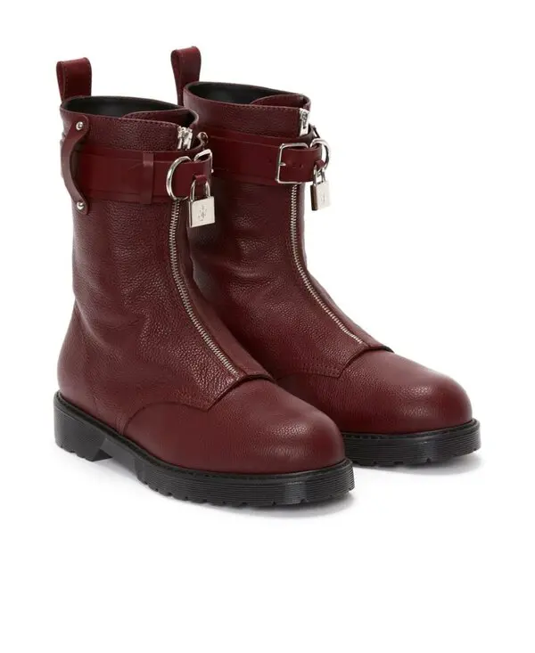 J.W.ANDERSON Leather Ankle Boots With Padlock Detail