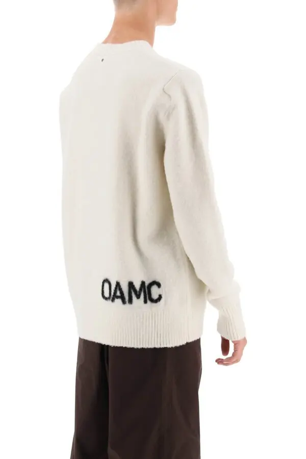 OAMC Logo Intarsia-knit Wool Jumper - White