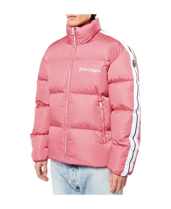 Palm Angels Padded Down Jacket With Striped Trim - Pink