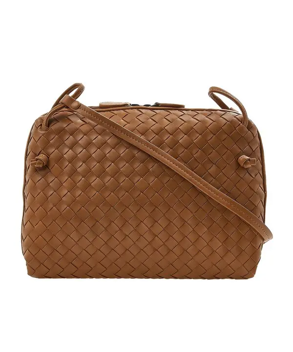 Bottega Veneta Woven Shoulder Bag - Camel-colored