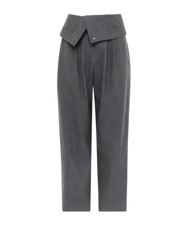 J.W.ANDERSON Asymmetric Fold-over Trousers - Charcoal-grey