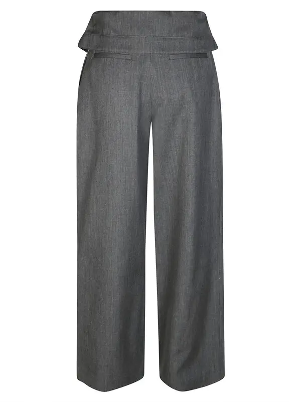 J.W.ANDERSON Asymmetric Fold-over Trousers - Charcoal-grey