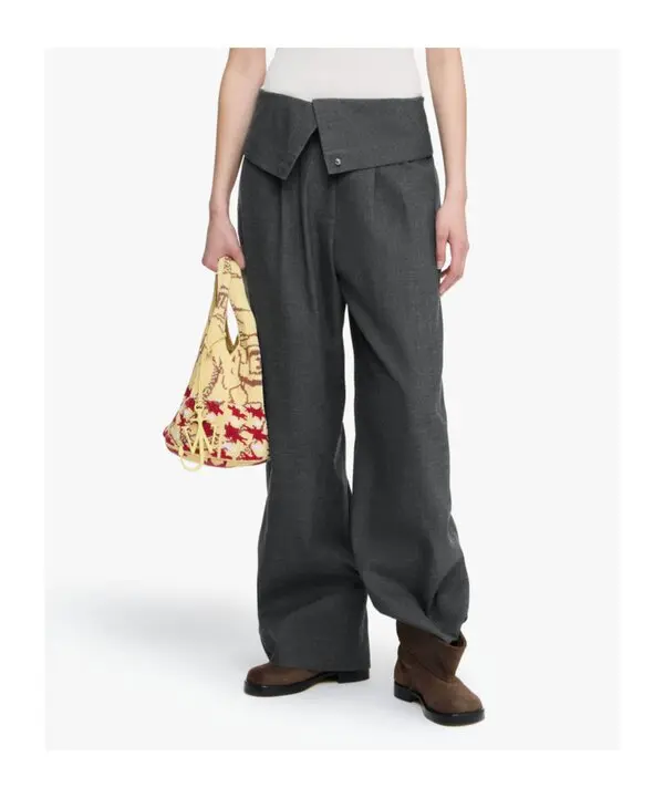 J.W.ANDERSON Asymmetric Fold-over Trousers - Charcoal-grey