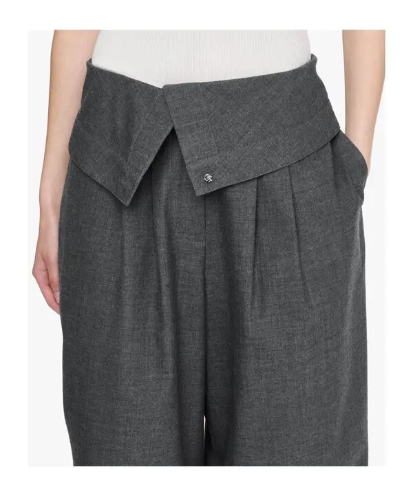 J.W.ANDERSON Asymmetric Fold-over Trousers - Charcoal-grey