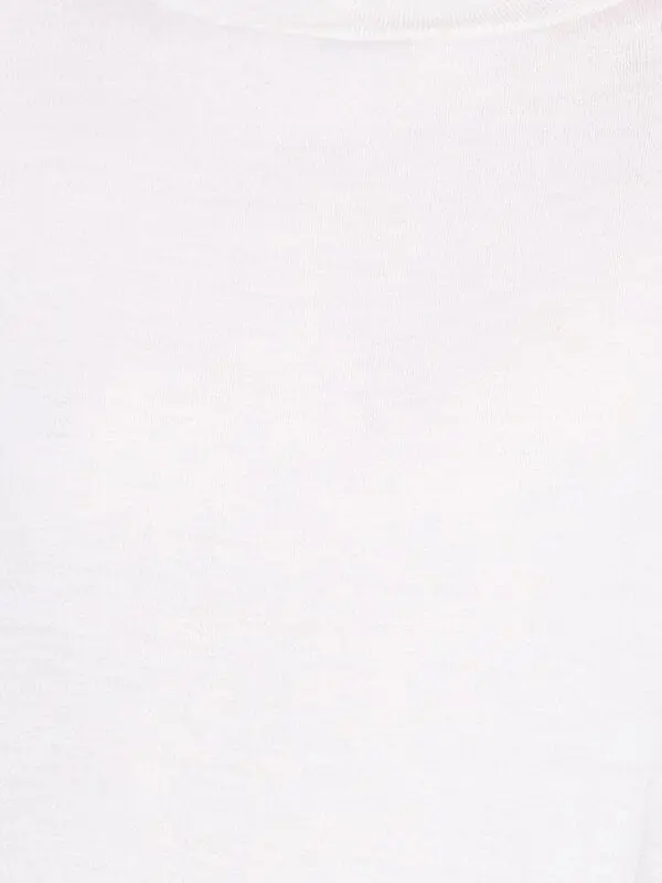Alaïa High Neck Short Sleeve Top With Ruffled Hem - White
