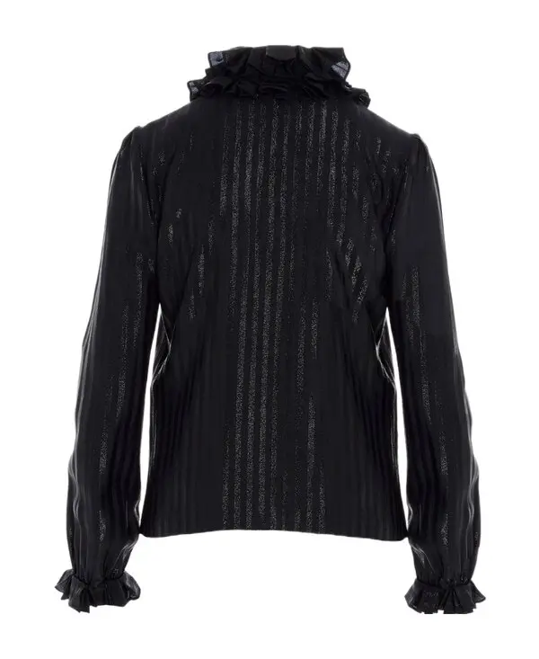 Saint Laurent Ruffle-collar Striped Shirt