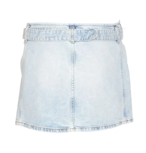 DIESEL® D-buckle Belted Denim Mini Skirt