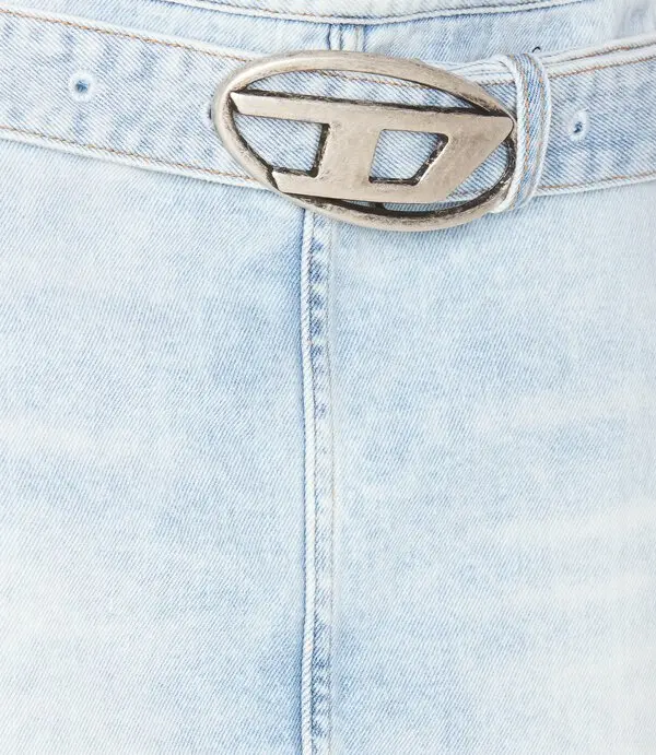DIESEL® D-buckle Belted Denim Mini Skirt