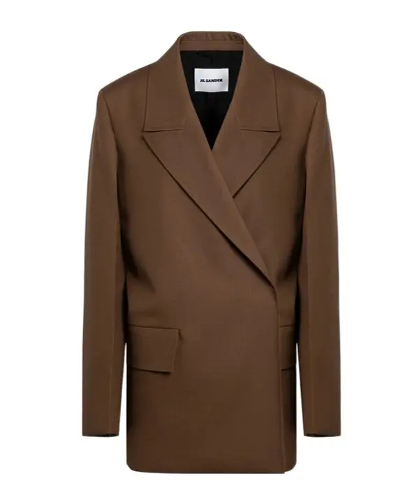 JIL SANDER Oversized Wool Blazer - Brown