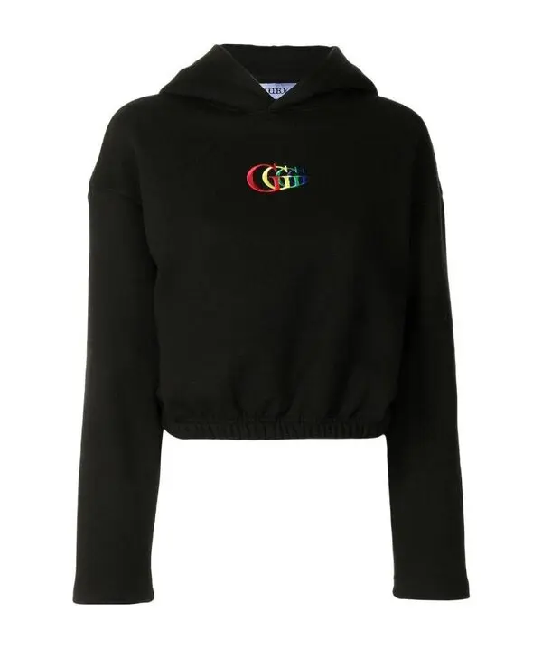 XOXOGOODBOY Cropped Hoodie With Embroidered Logo