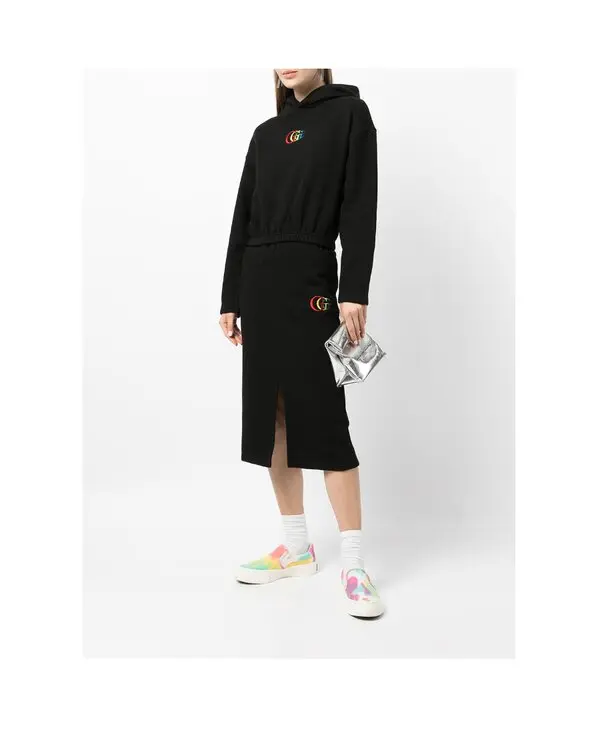 XOXOGOODBOY Cropped Hoodie With Embroidered Logo