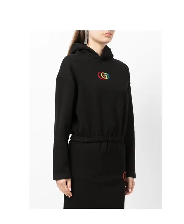 XOXOGOODBOY Cropped Hoodie With Embroidered Logo