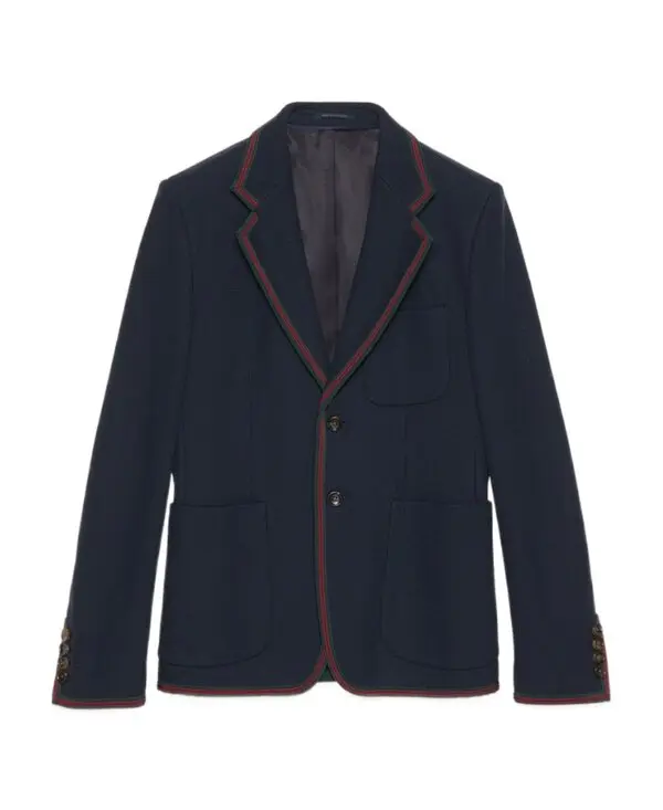Gucci Web Detailed Jersey Jacket - Black