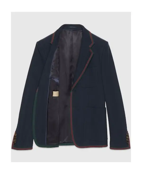 Gucci Web Detailed Jersey Jacket - Black