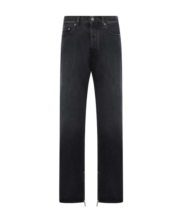 Off-White Logo Patch Straight Leg Jeans
