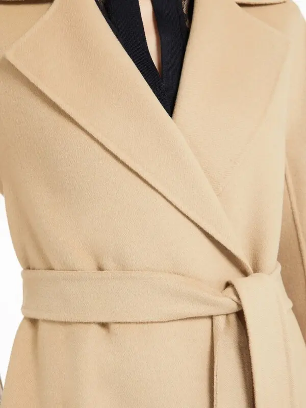 Max Mara Belted Long-sleeved Coat - Sand-colored