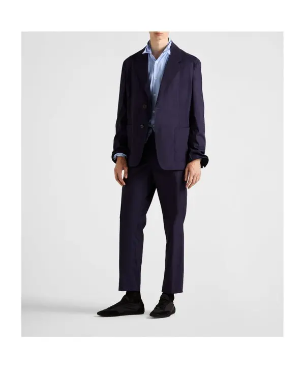Prada Single-breasted Cotton Blend Jacket - Black