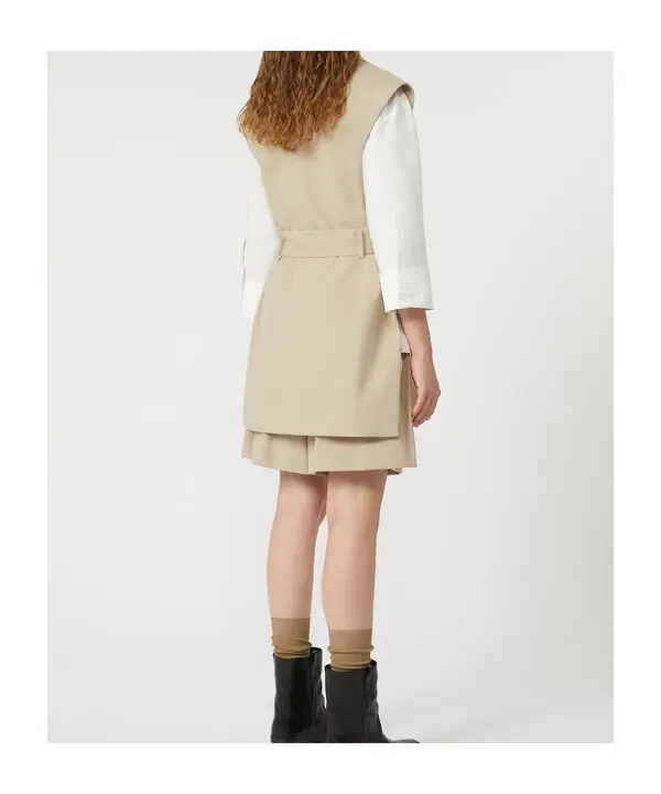 Max Mara Sleeveless Cotton Crepe Blazer