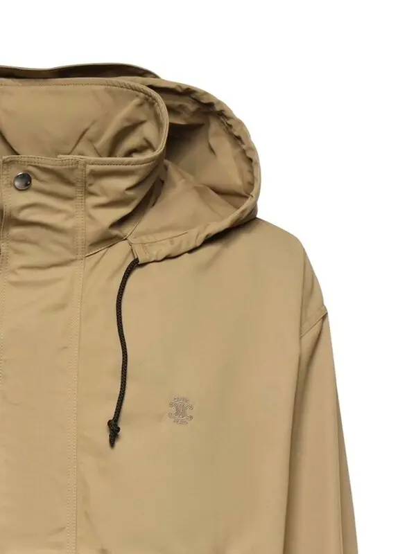 Celine Long Sleeve Casual Jacket With Drawstring And Zippered Pockets
