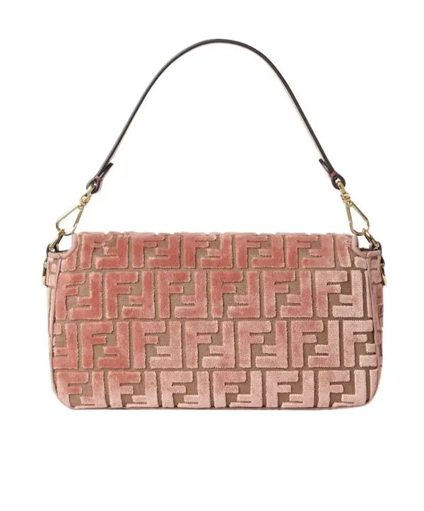 Fendi Baguette Ff Jacquard Shoulder Bag - Pink