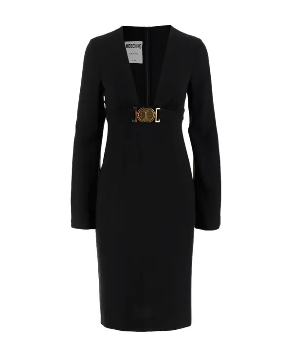 Moschino Long Sleeve Logo Dress