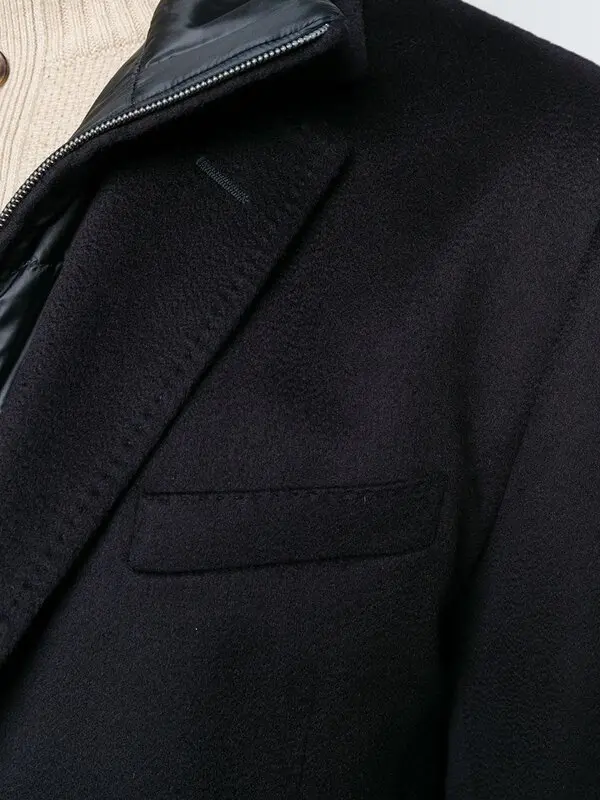 Herno Single-breasted Layered Coat - Black
