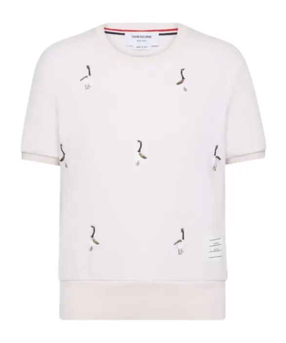 Thom Browne Geese Embroidered Cotton T-shirt