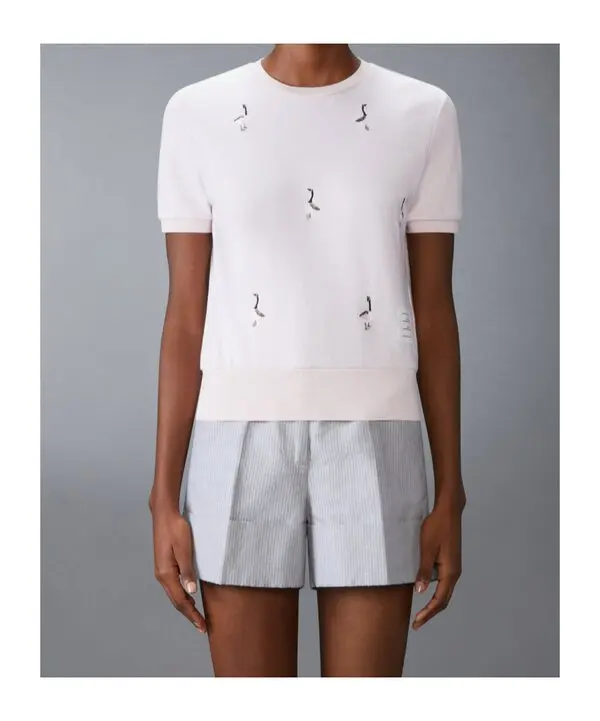 Thom Browne Geese Embroidered Cotton T-shirt