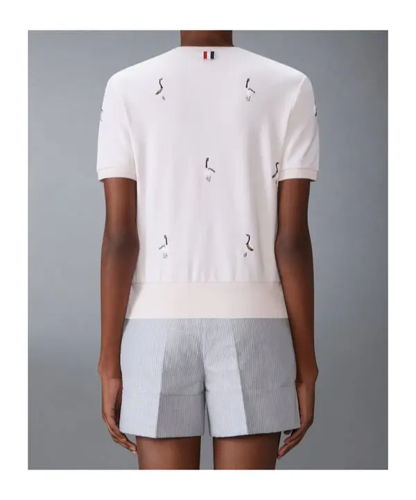 Thom Browne Geese Embroidered Cotton T-shirt