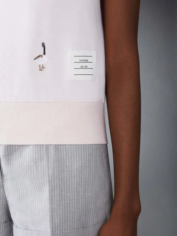 Thom Browne Geese Embroidered Cotton T-shirt