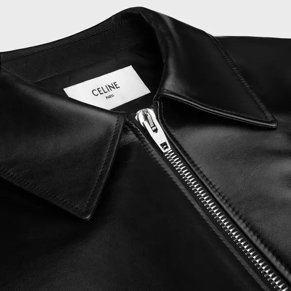 Celine Teddy Jacket In Calfskin - Black