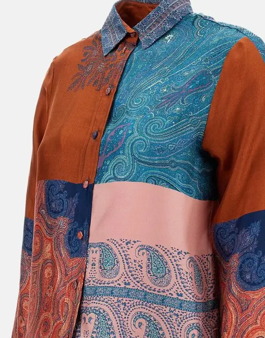 PIERRE-LOUIS MASCIA Multicolor Silk Printed Shirt